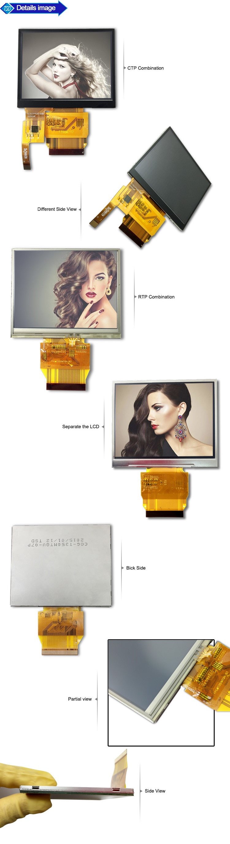 Good Factory Wholesale QVGA 3.5 Inch TFT Lcd Panel With PCAP Touch ...